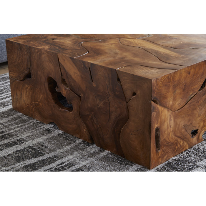 Phillips Collection Teak Chunk Solid Wood Block Coffee Table & Reviews | Perigold